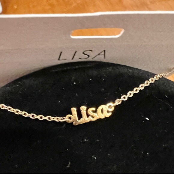 Jewelry | In Sealed Package Gold Tone Lisa Necklace Petite Name On Gold ...